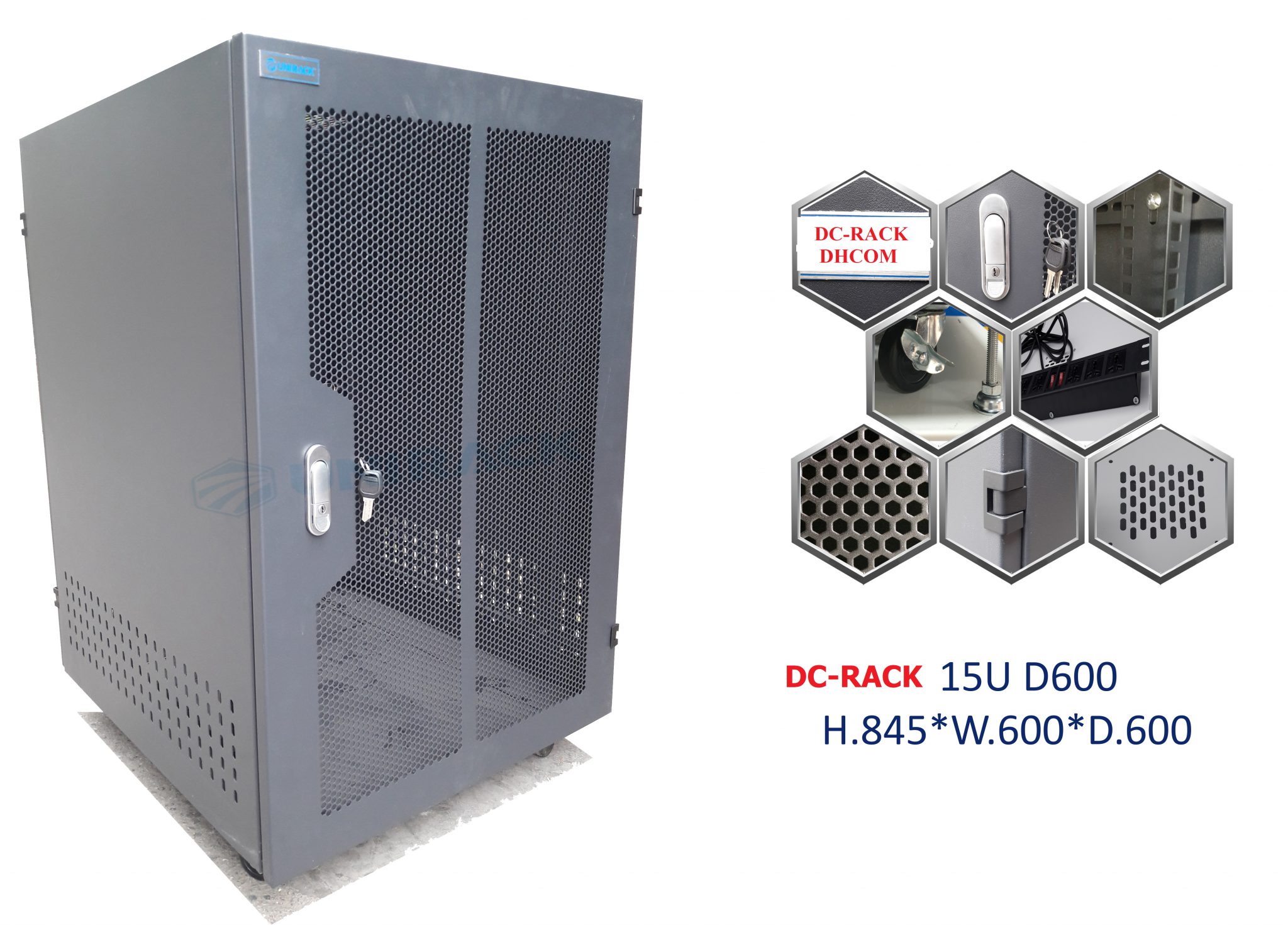 TỦ RACK 15U - TỦ MẠNG 15U sâu 600 - DHCOM Tủ rack , tủ mạng